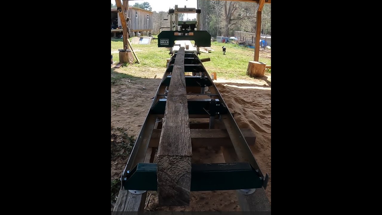 Resawing Rough Cut Bowed and Crooked Beams - YouTube