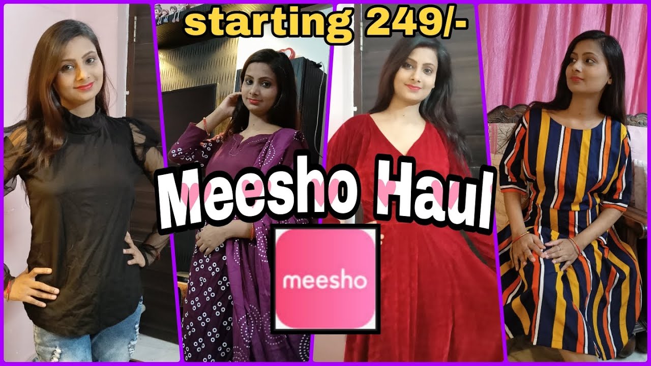 #meeshoclothinghaul meesho haul|meesho clothing haul|meesho red gown ...