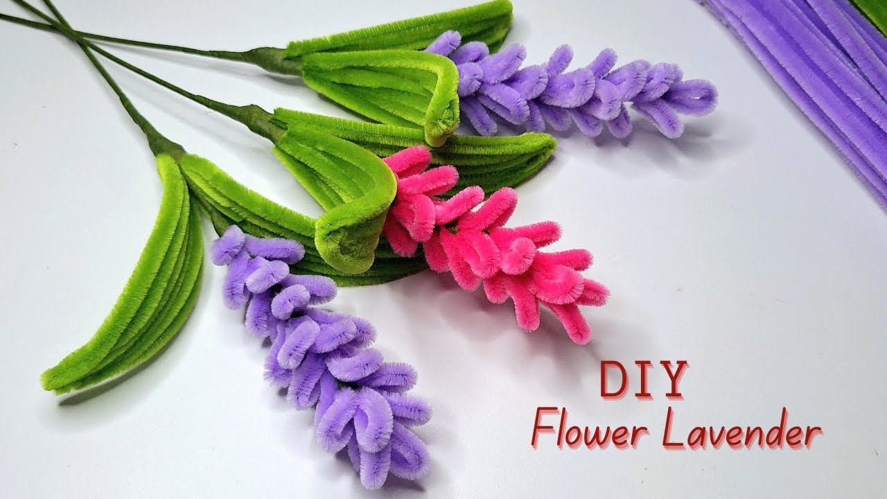 DIY Flowers | How to Make Lavender Flower Using Pipe Cleaner - YouTube