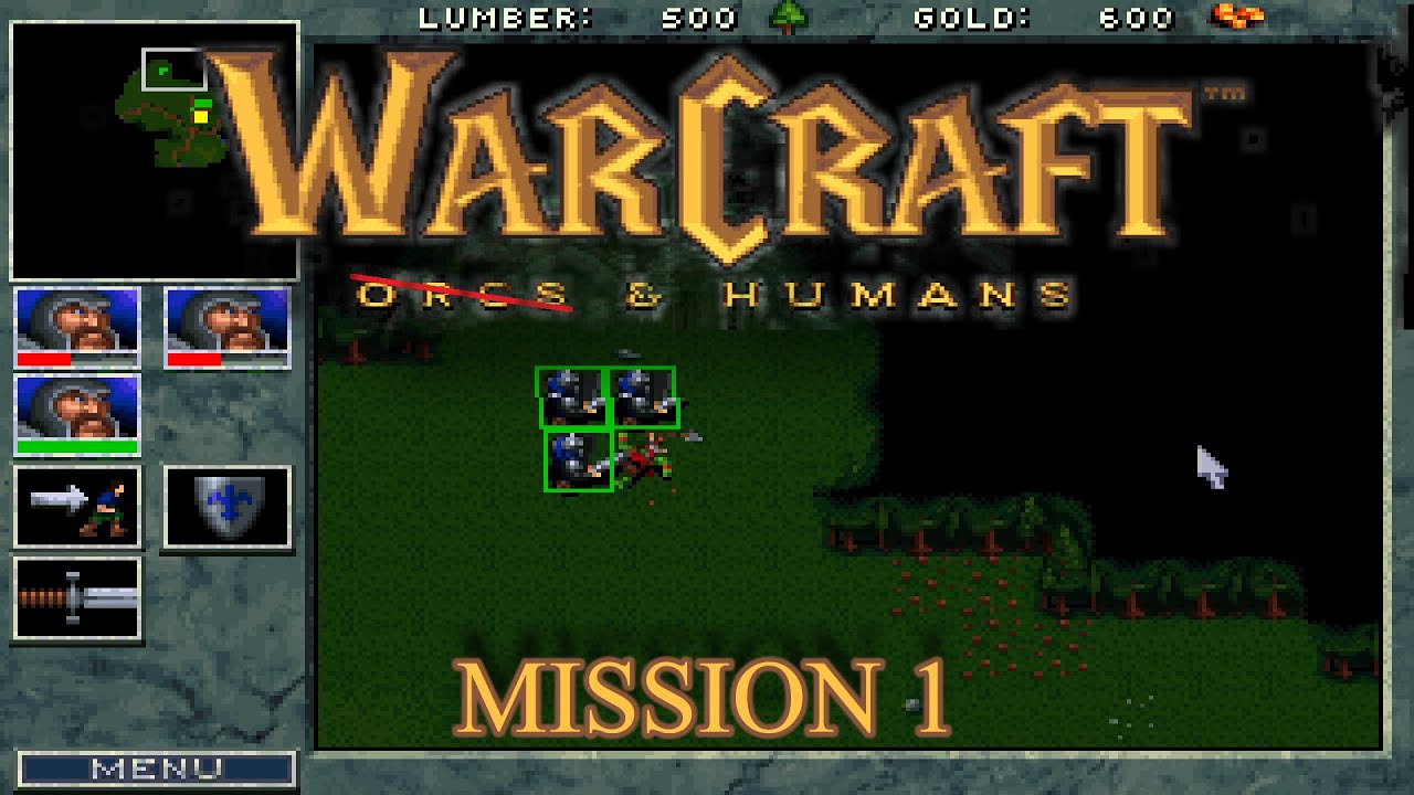 Old Games - Warcraft 1 (PC DOS) / Humans #1 No Commentary 4K - YouTube