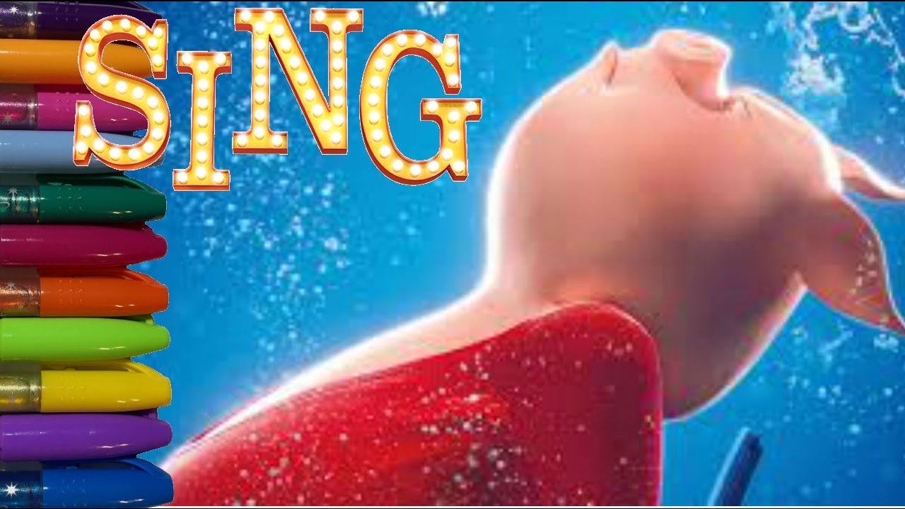 Sing Movie 2016 - Kids Coloring Book Gunter & Buster - YouTube