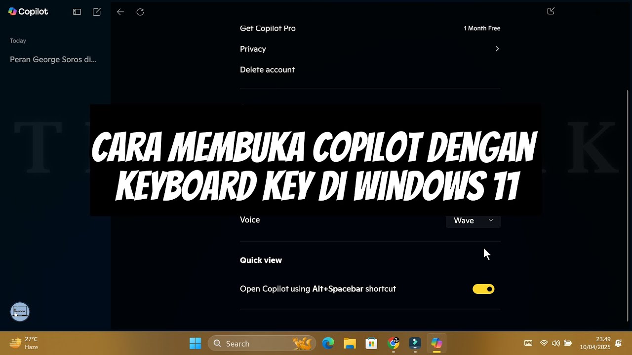 Cara Membuka Copilot dengan Keyboard Key di Windows 11 - YouTube