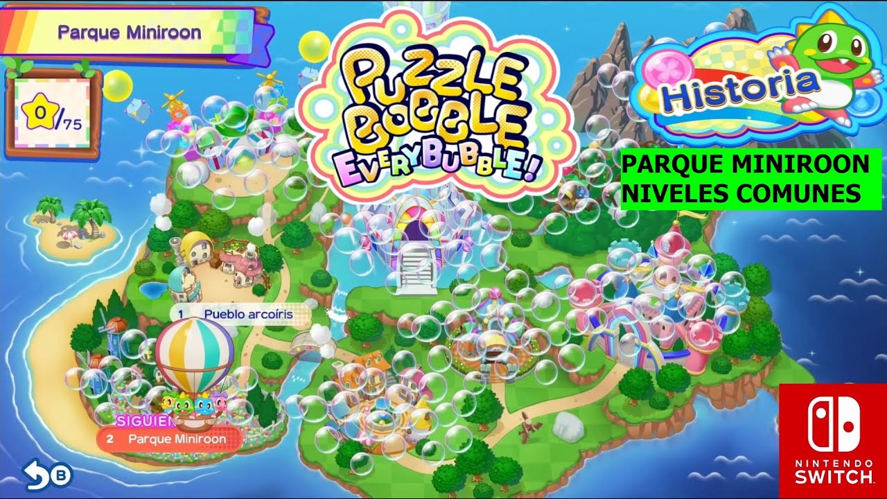 PUZZLE BOBBLE EVERYBUBBLE! - SWITCH - MODO HISTORIA - PARQUE MINIROON ...