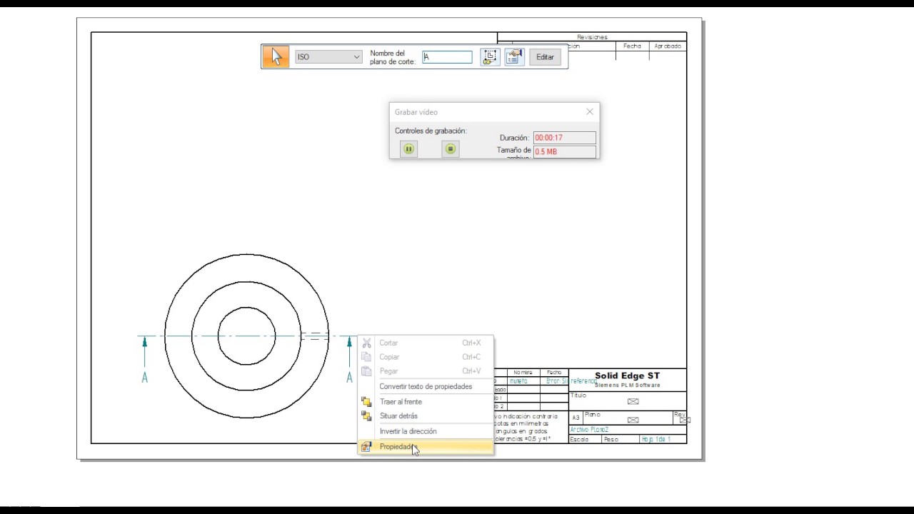 Solid Edge: Cambiar propiedades del plano de corte - YouTube