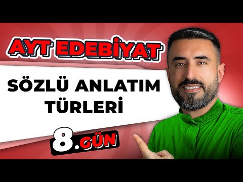 SÖZLÜ ANLATIM TÜRLERİ | 8.Gün | 📌 2026 - 59 Günde AYT Edebiyat Kampı