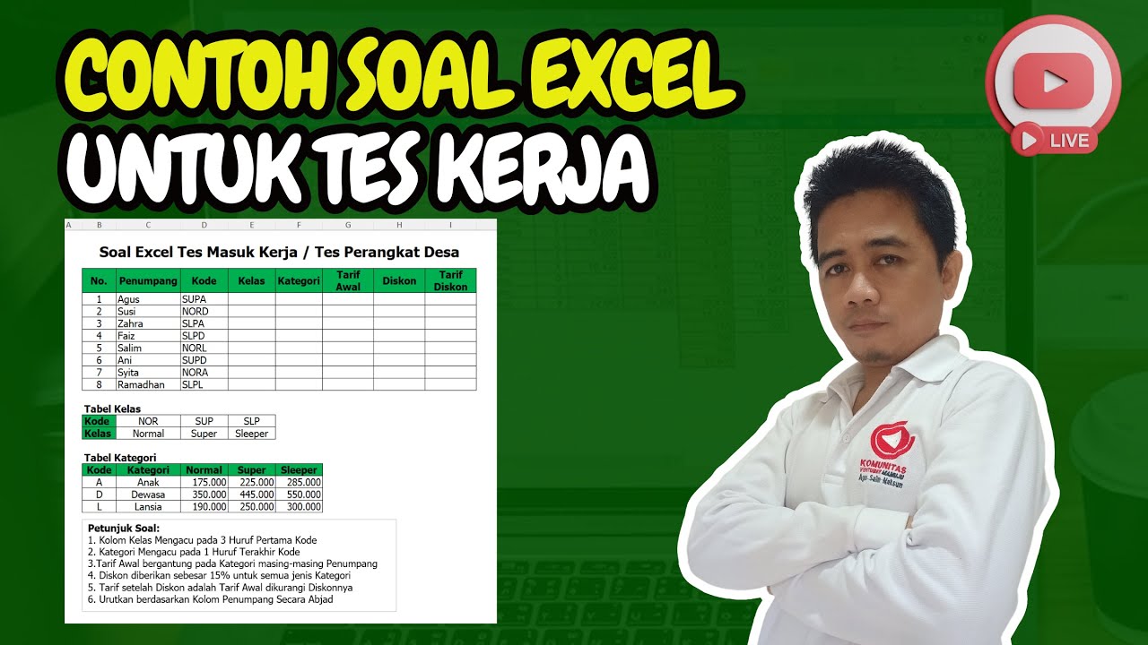 Rumus Excel untuk Tes Admin dan Seleksi Kerja - YouTube
