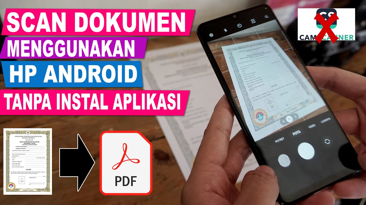 CARA SCAN DOKUMEN CUMA PAKAI HP ANDROID TANPA INSTALL APLIKASI - YouTube