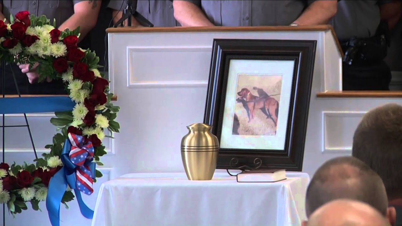 Emotional funeral held for Georgetown police dog euthanized after fire ...