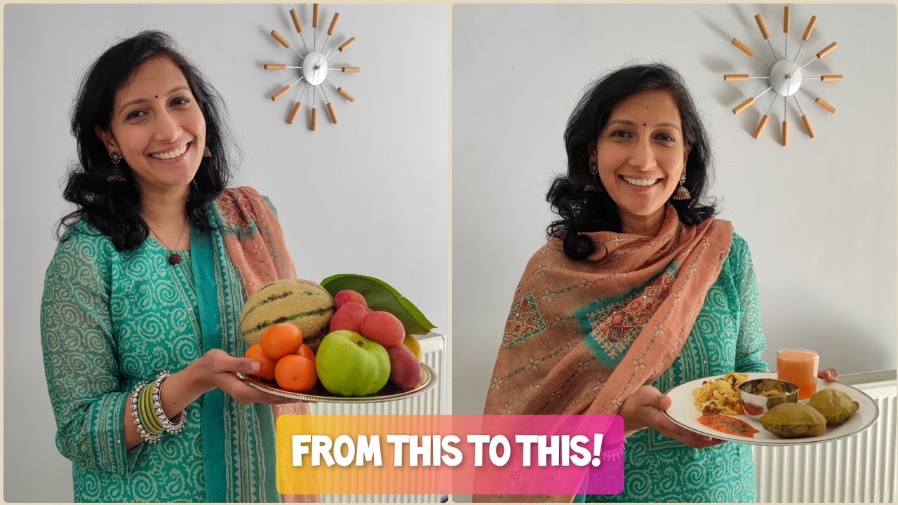 Simple veg festive fruit thali created using 5 different varieties of ...