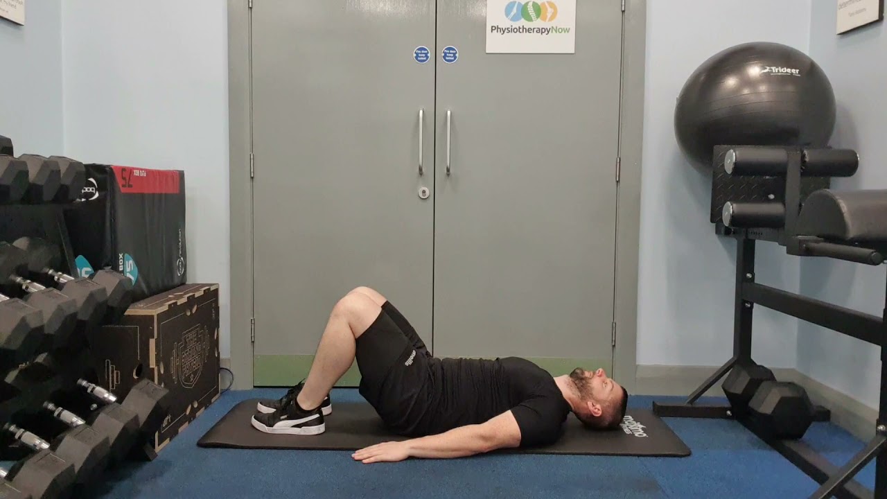 Isometric Supine Posterior Pelvic Tilt - Physiotherapy Now - YouTube