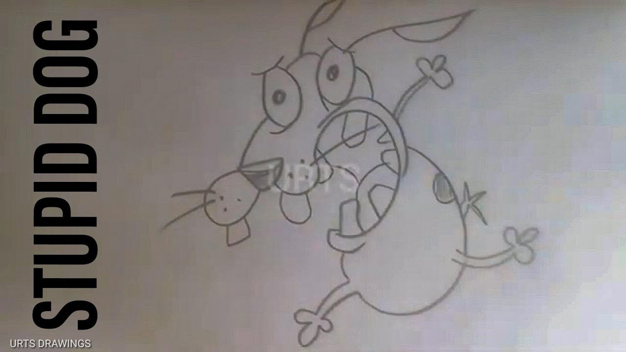 Drawing Stupid Dog cartoons easy step by step by pencil - YouTube