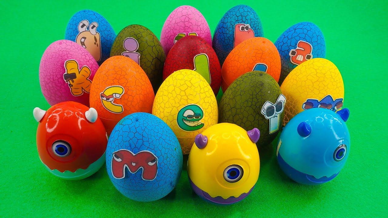 Finding Numberblocks with CLAY inside Dinosaur Eggs... Mix Coloring ...