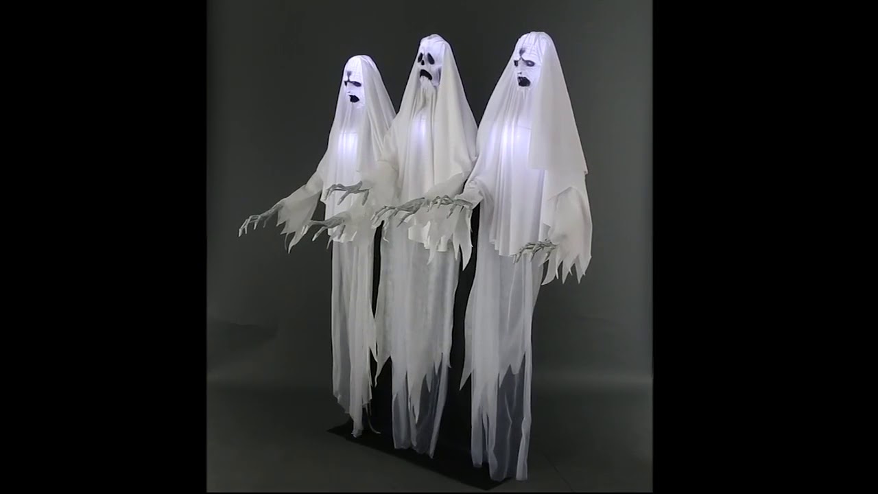 6 Ft Spooky Ghost Trio Animatronics DEMO - YouTube