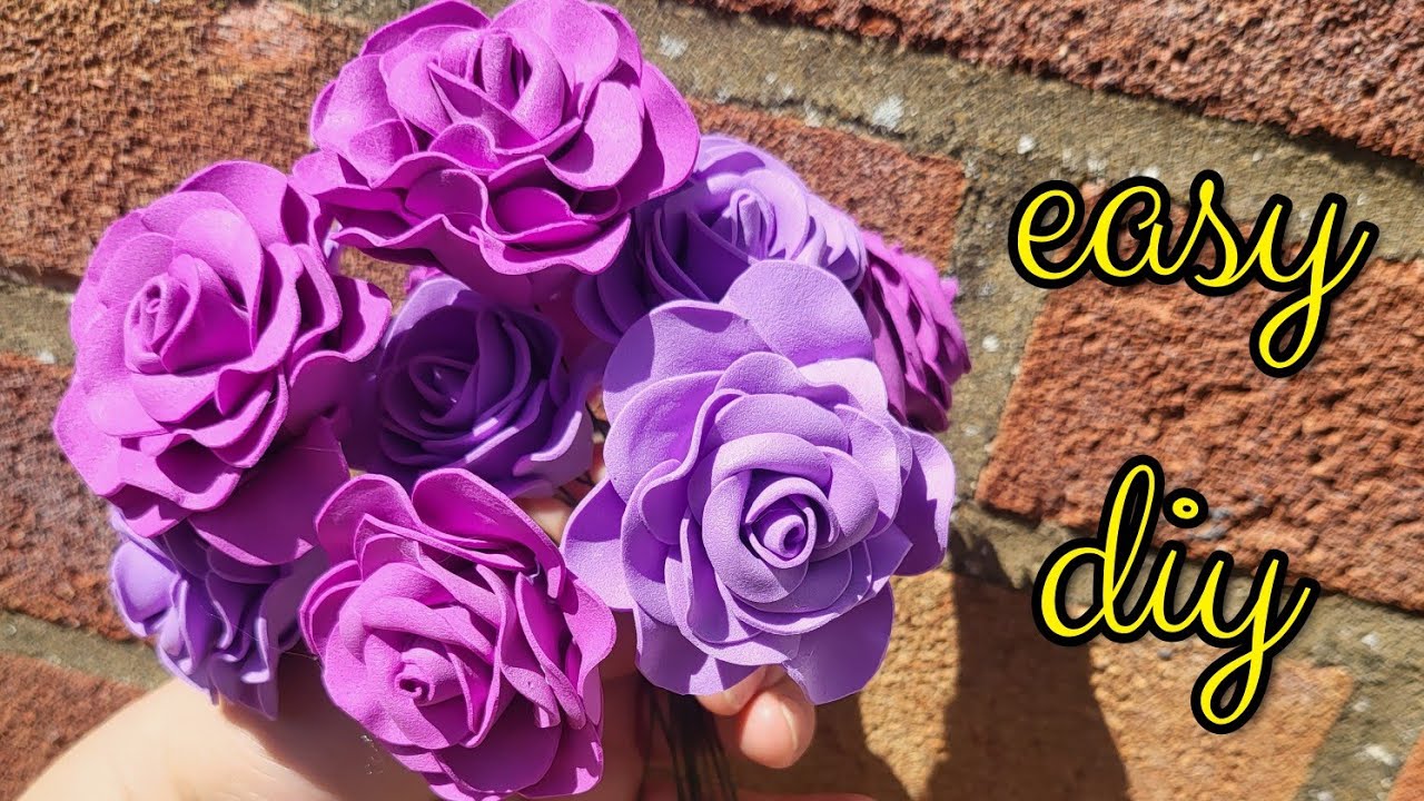 How To Make Foam Sheet Flowers.Cute roses bouquet. Easy diy idea🌺 - YouTube