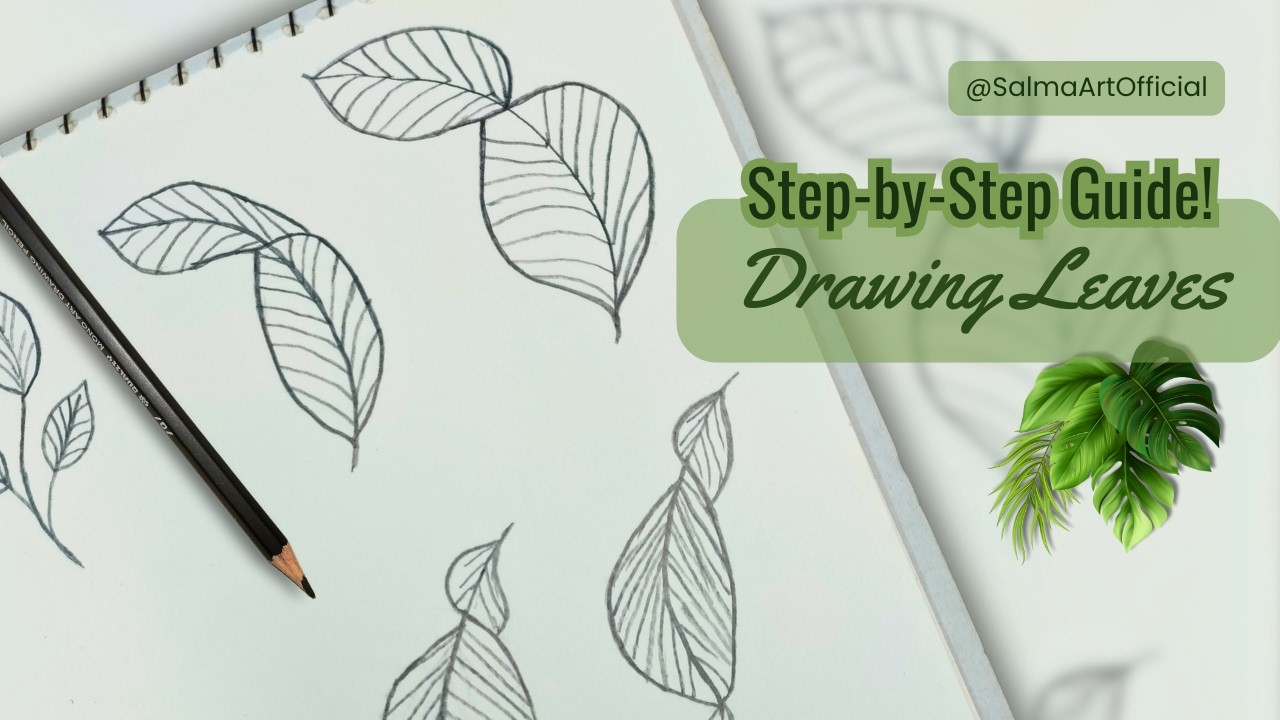 6 Curved Leaf Drawing Techniques for Beginners | Step-by-Step Pencil ...