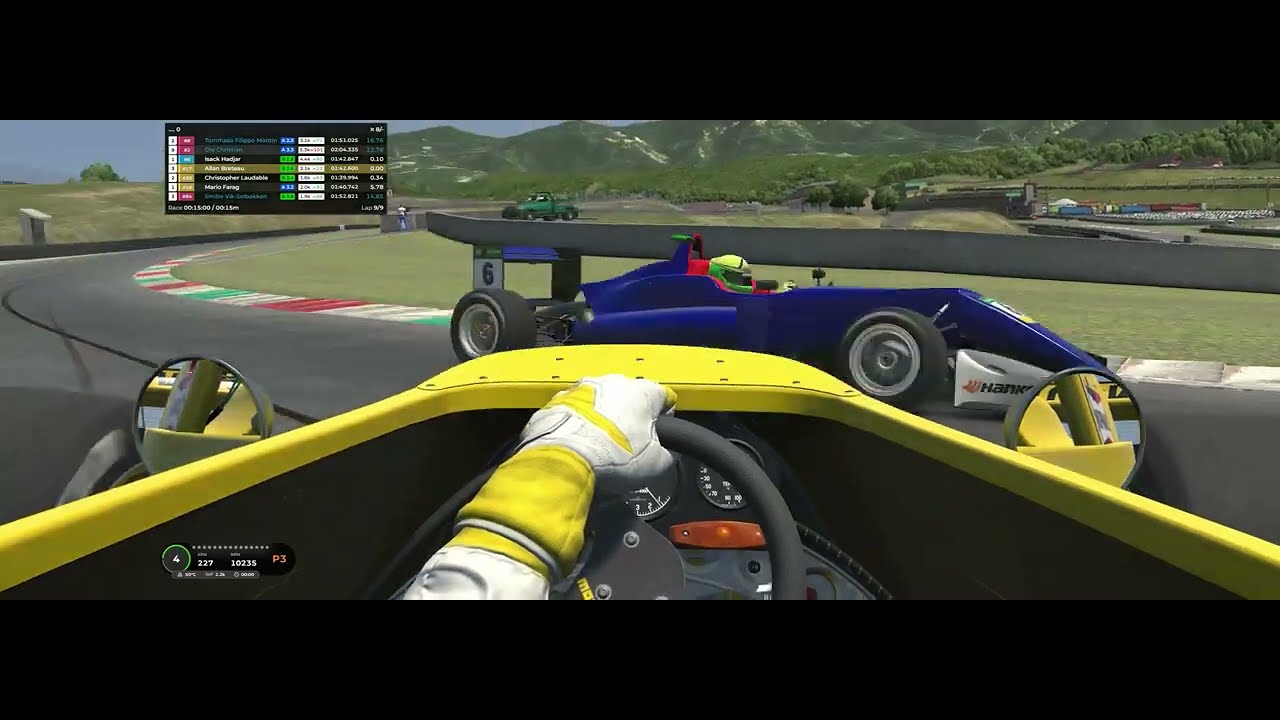 Battle with F2 driver ISACK HADJAR (?) - iRacing at Mugello - YouTube