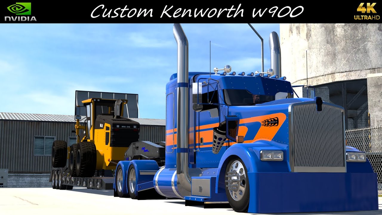 *Custom Kenworth W900* Grader Hauled Barstow into Kingman *SCS Graphics ...
