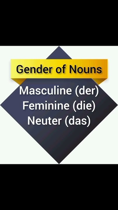 Gender Of Nouns | Determing Gender in German Nouns | Learn German # ...