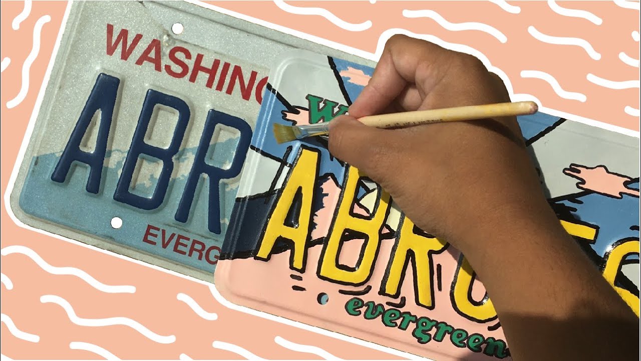 Custom Painting A License Plate!!! - YouTube