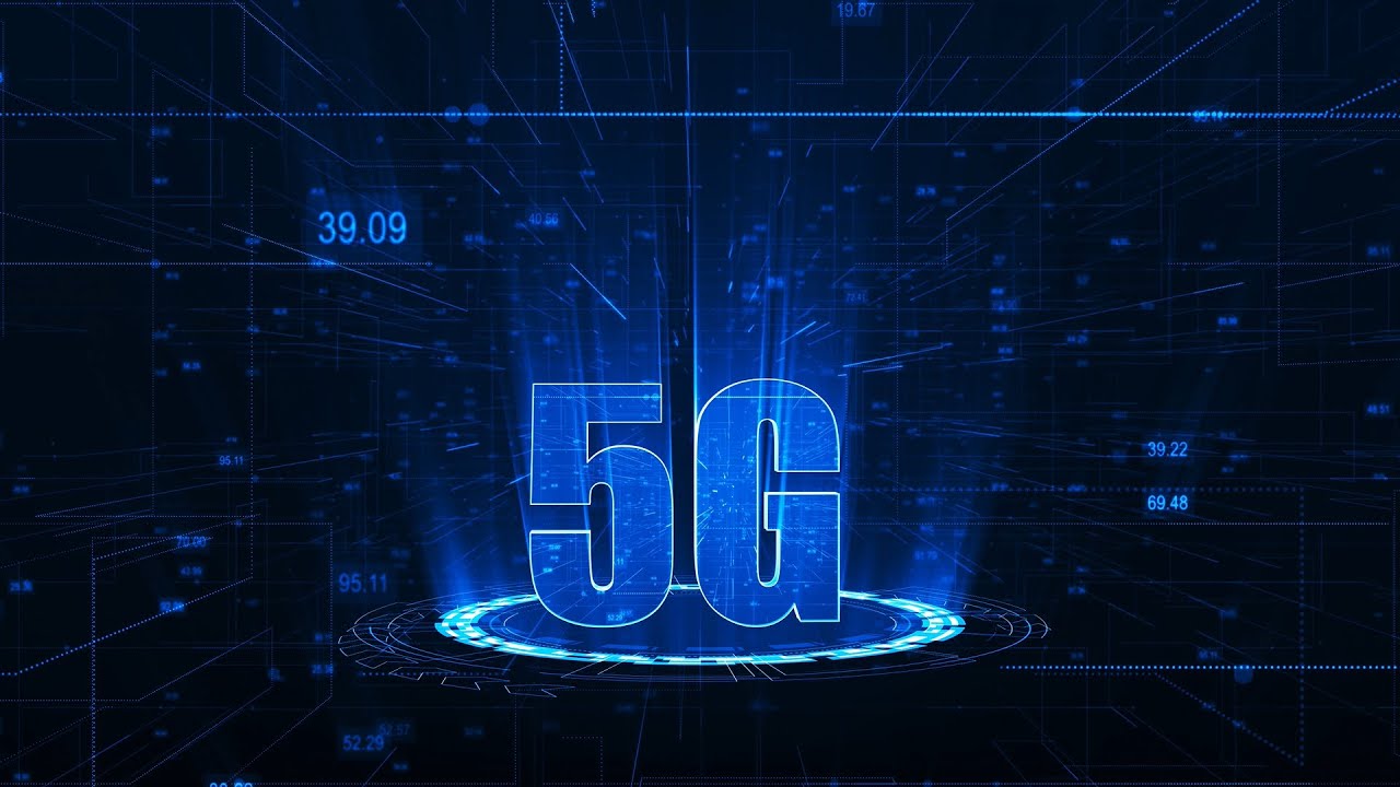 Abstract 5G Technology with Rotation Circle Background 4K Loop Video ...