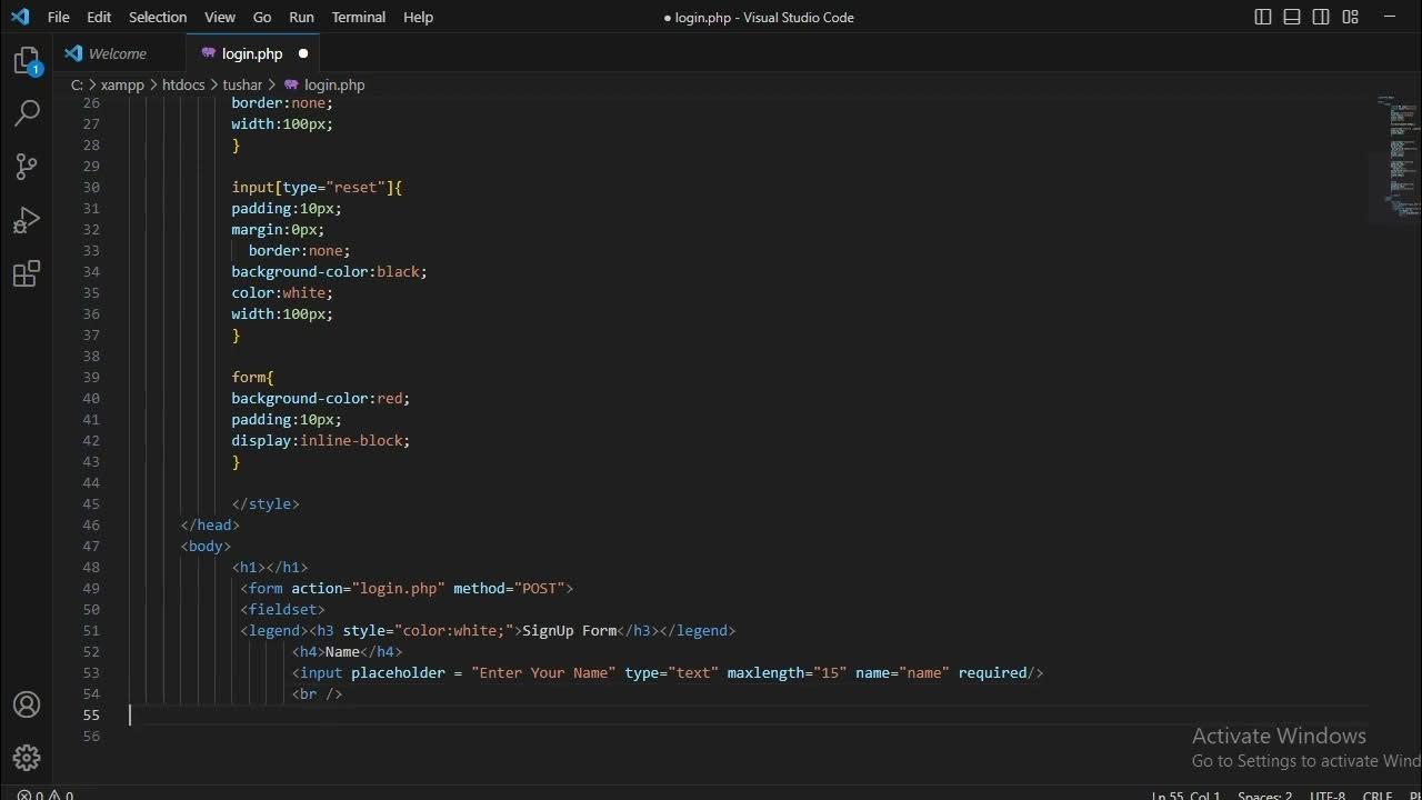 Simple Login Form in PHP Page with MySQL login system using the PHP and ...