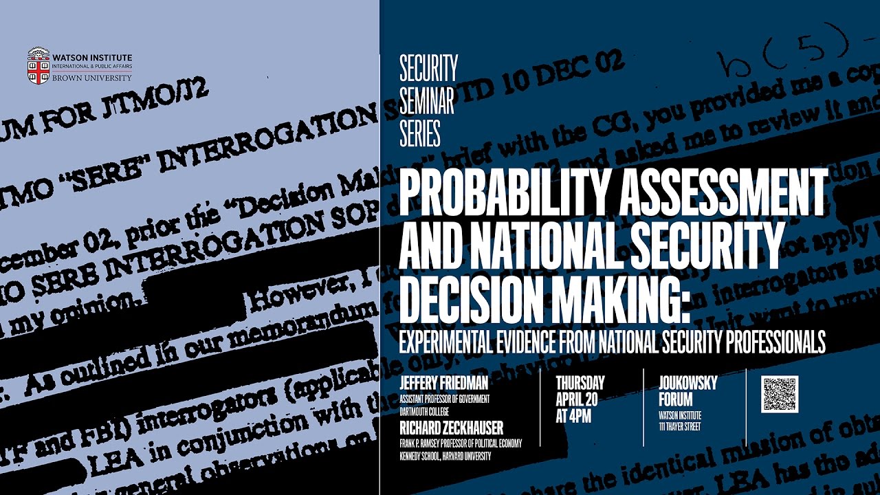 Probability Assessment and National Security Decision Making - YouTube