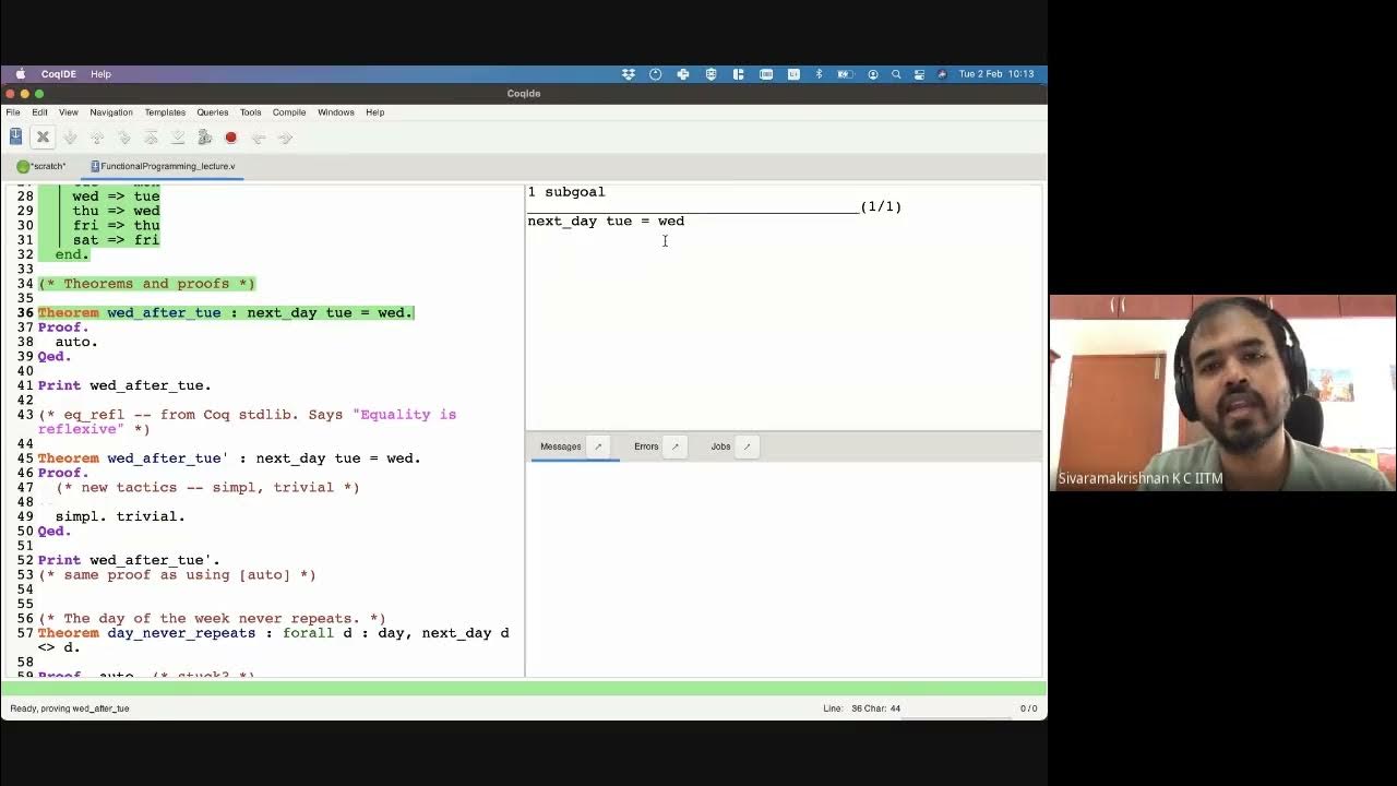 CS6225 Programs and Proofs 02 Functional Programming in Coq - YouTube
