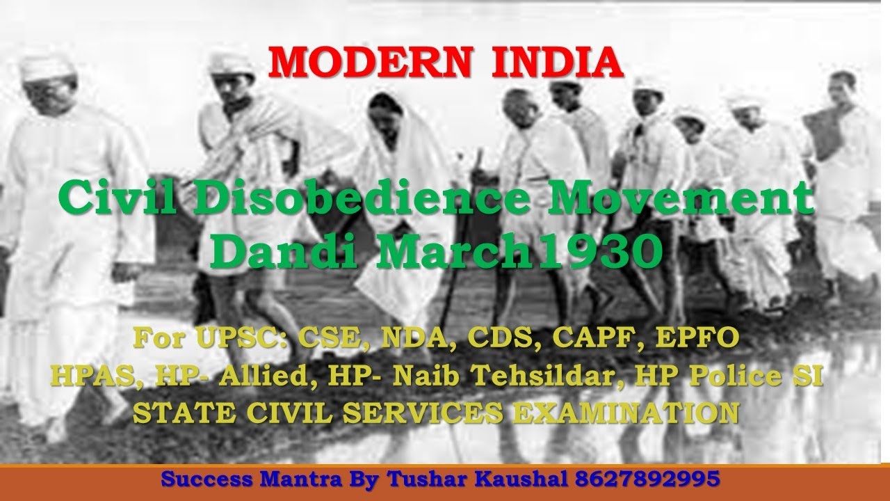 Civil Disobedience Movement| DANDI MARCH/SALT MARCH OR SATYAGRAHA| for ...