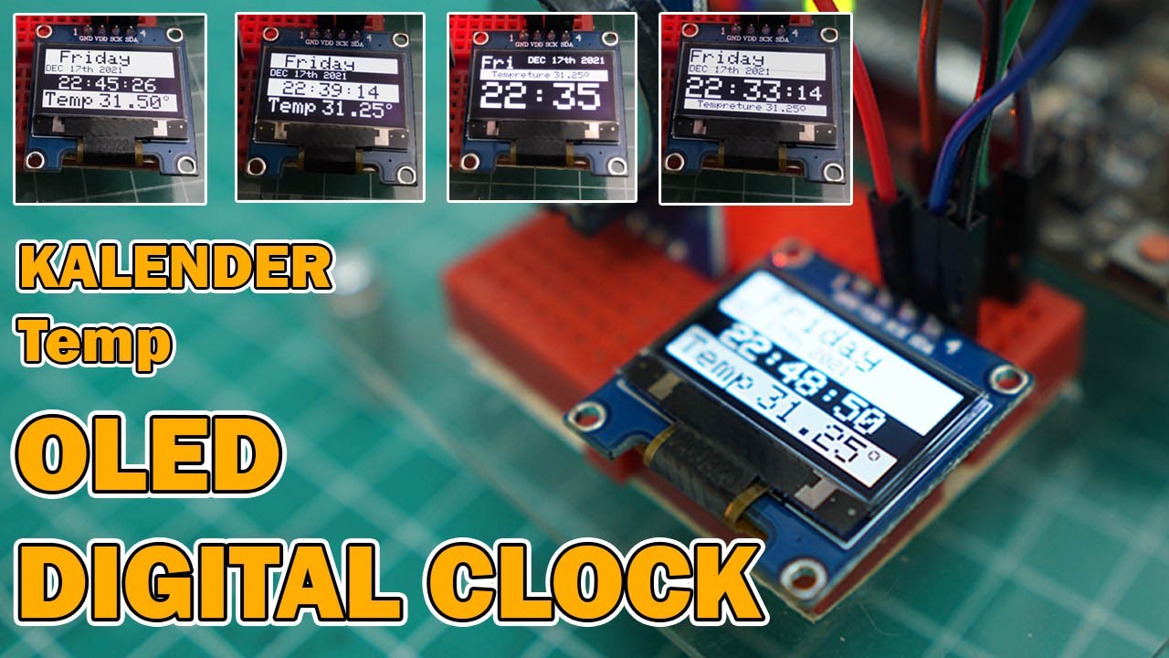 Lcd I2c Oled 096 Arduino Jam Digital Dengan Rtc Ds3231 Youtube 6808