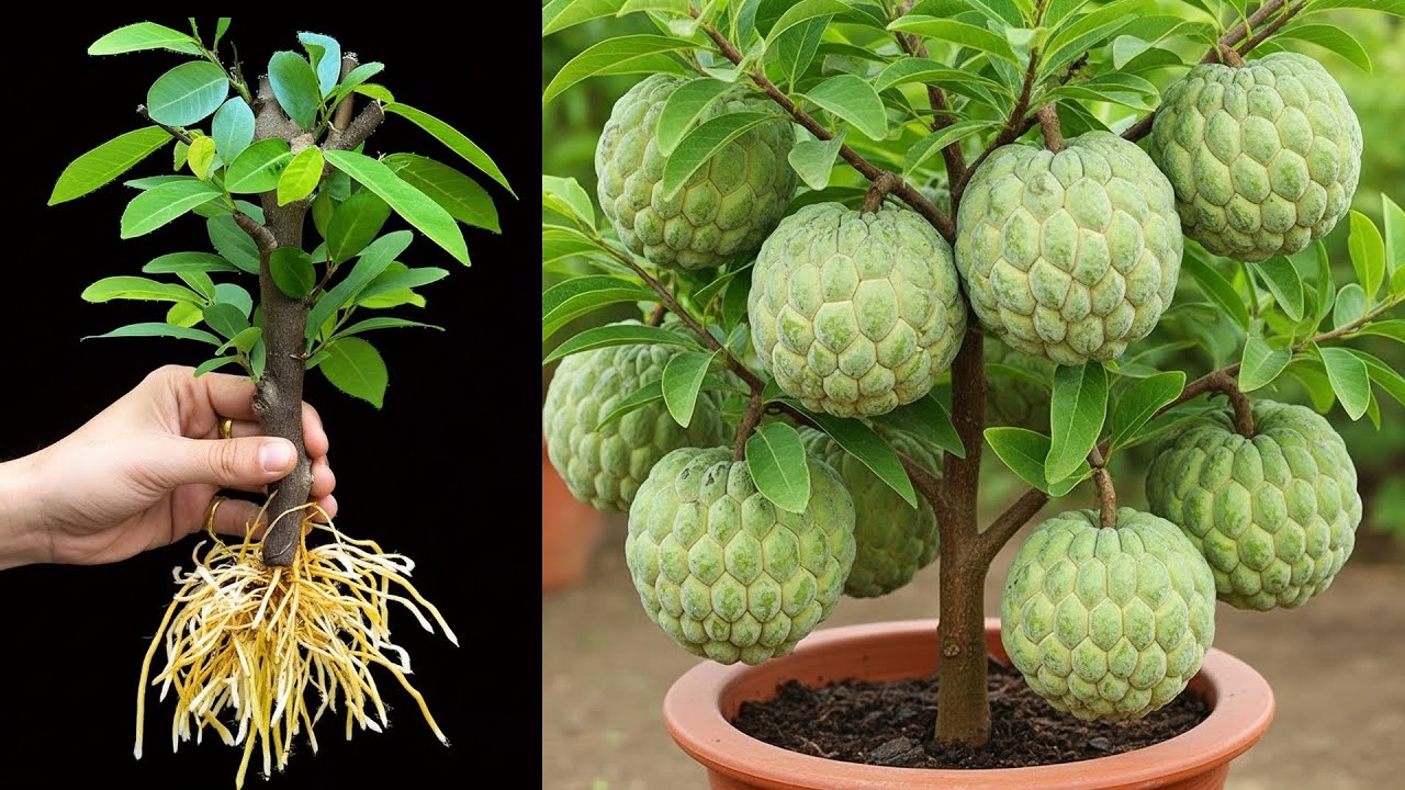 3 Tricks to grow of sugar apple tree | How to grow sugar apple tree ...