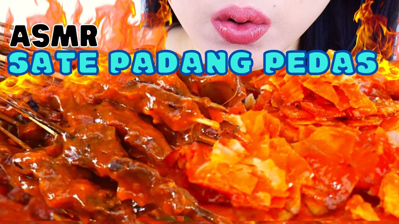 ASMR SATE PADANG PEDAS PAKE KERIPIK BALADO + RAMBAK🤤🔥 - YouTube