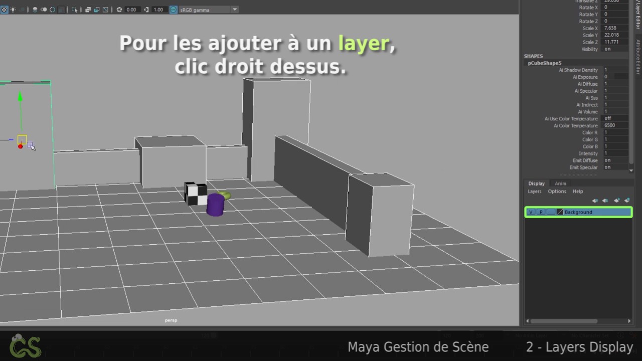 Maya Gestion de Scène - 2 Layers Display - YouTube