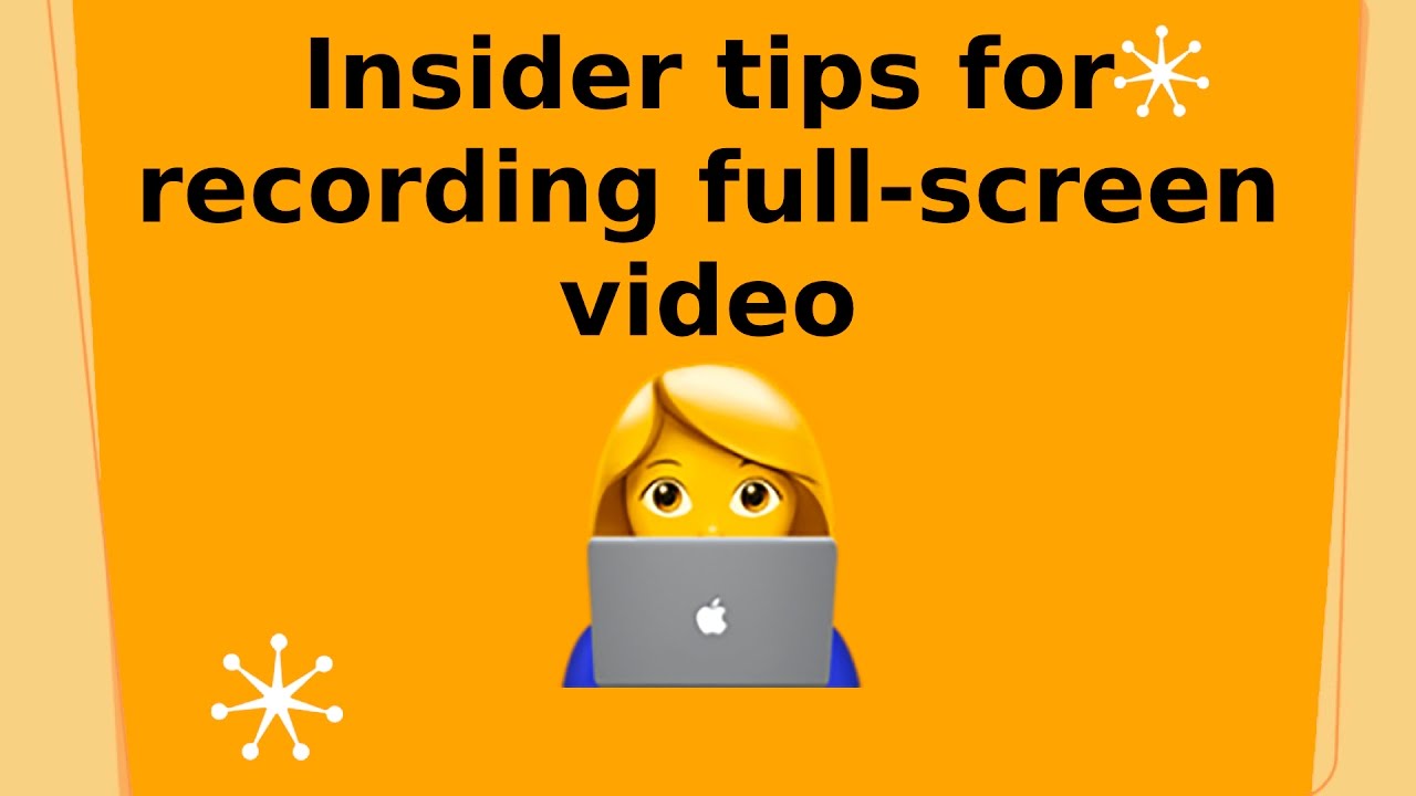Insider tips for recording full screen video - YouTube