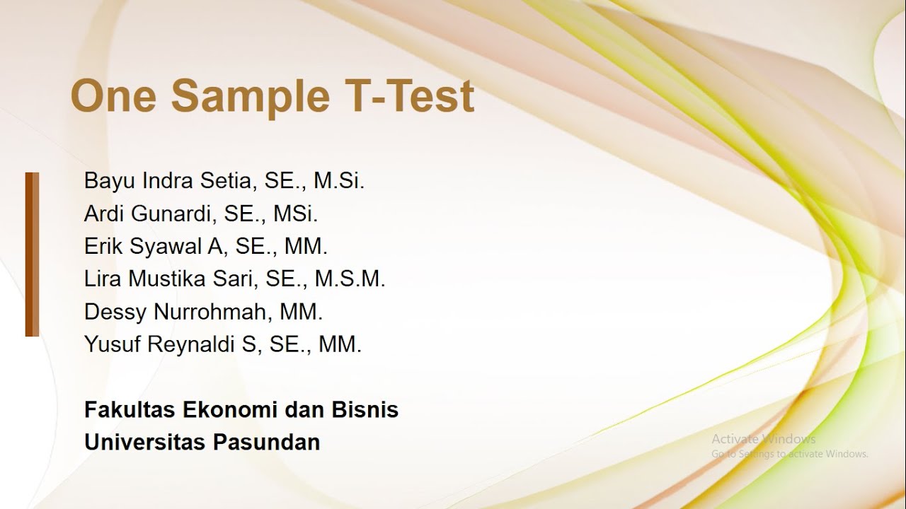 Metode Penelitian - Uji One Sample T-Test - YouTube