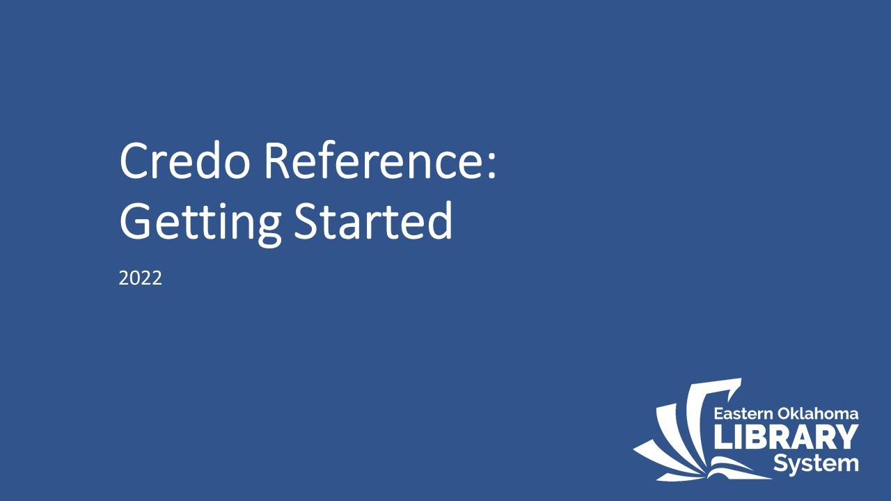Credo Reference: Getting Started - YouTube