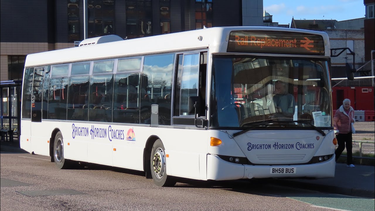 Brighton horizon coaches Scaina K230UB omnilink (BH58BUS) on rail ...