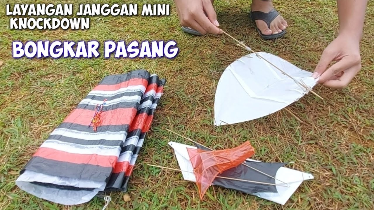 Layangan janggan mini knockdown/bongkar pasang - YouTube