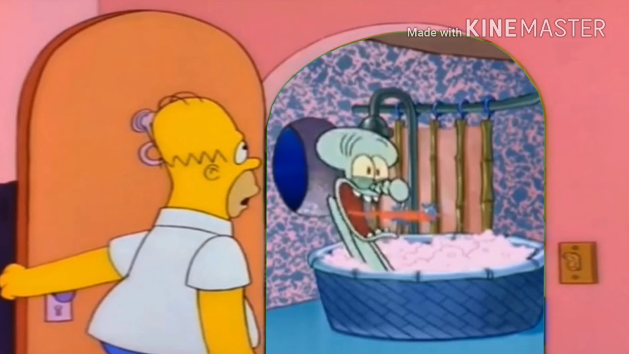 Homer drops in Squidward's house - YouTube