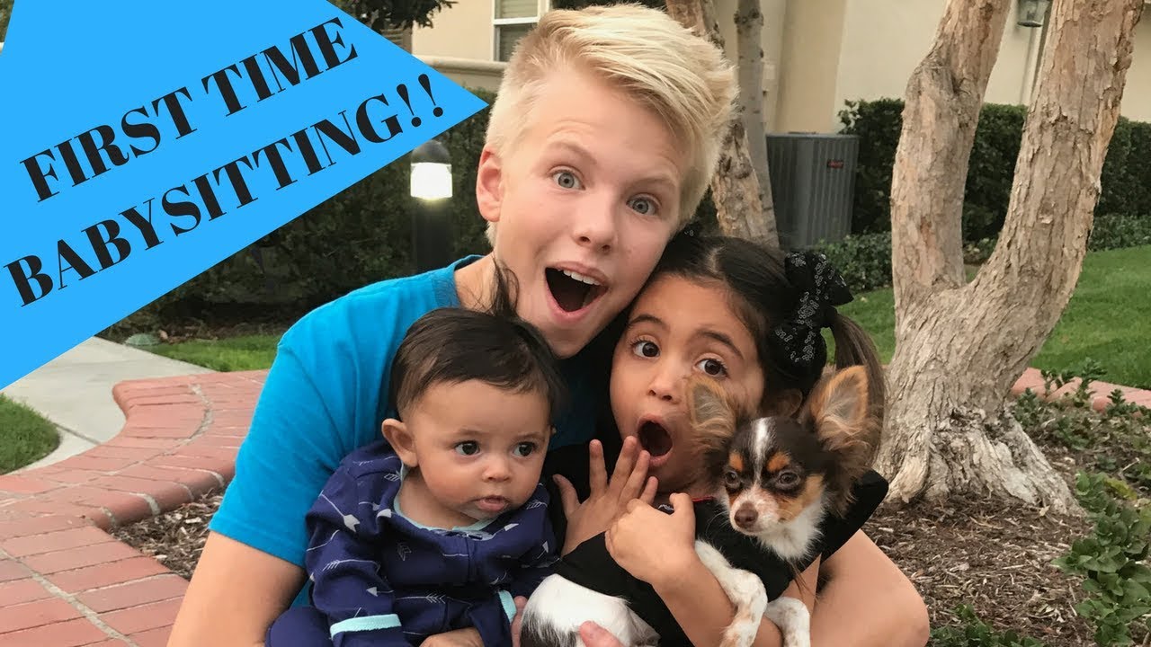 Carson Lueders babysits Ava and Jayden!!! First time EVER babysitting ...