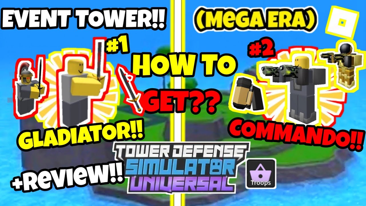🟡🔴🗡🔫 *HOW TO GET GLADIATOR + COMMANDO + REVIEW!!* (MEGA ERA) (TDS ...