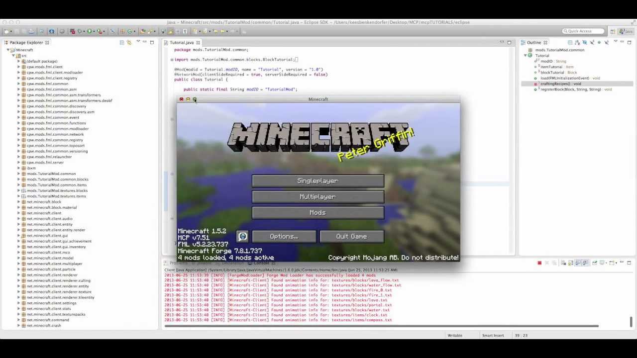 [1.6.2] Minecraft Forge Tutorial: Crafting Recipes - YouTube