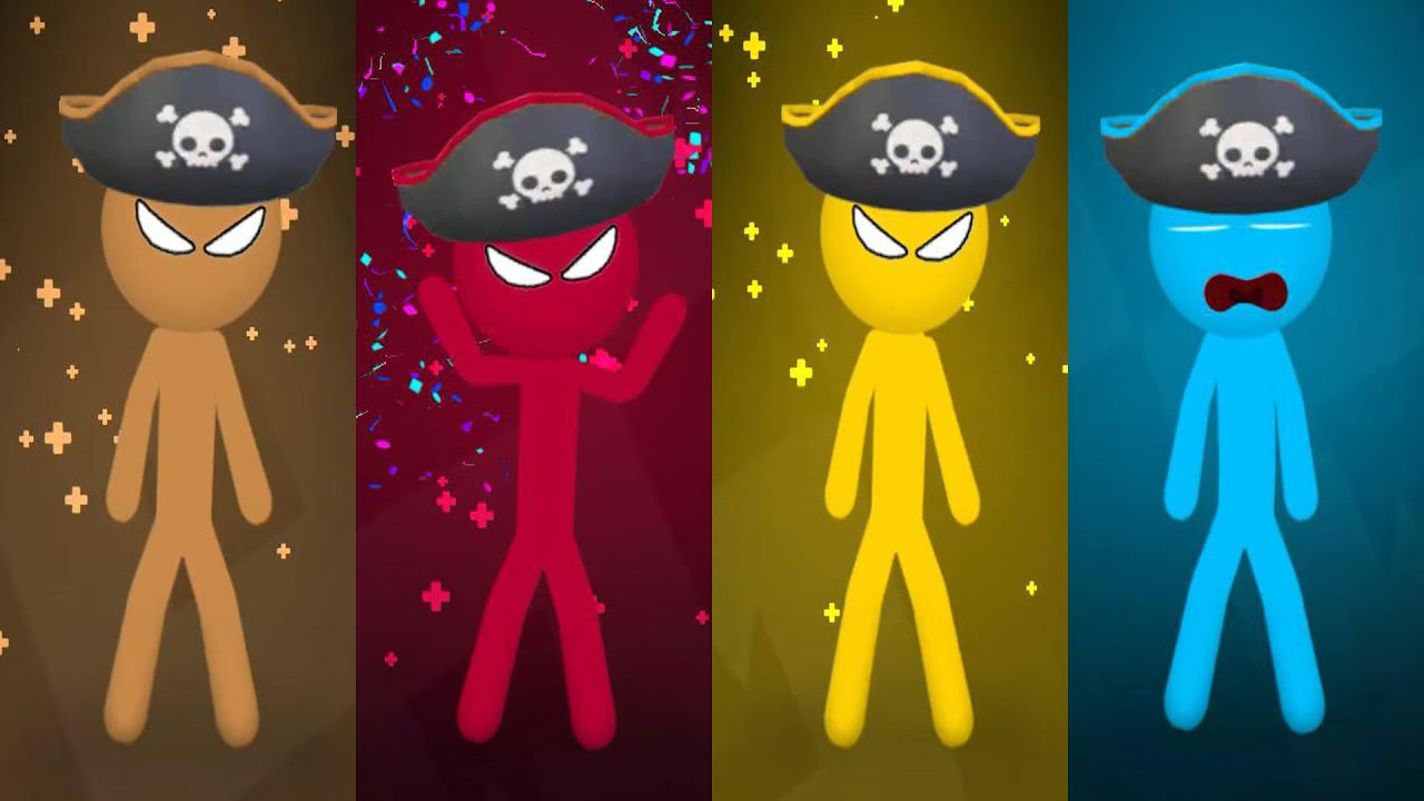 Stickman Party 1234 player game Stickman gameplay 4 players - YouTube