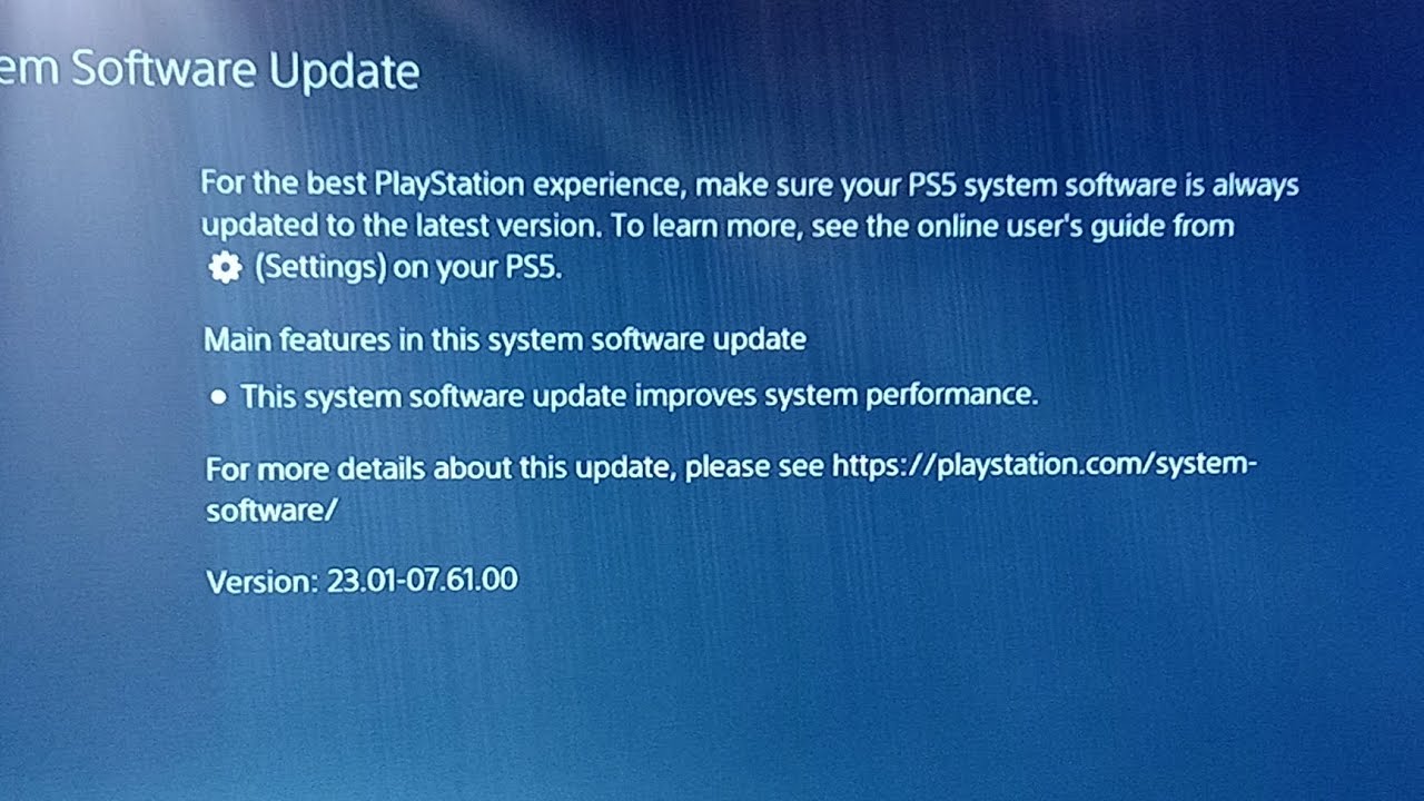 Another System Software Update Version 23.01.07.61.00 - YouTube