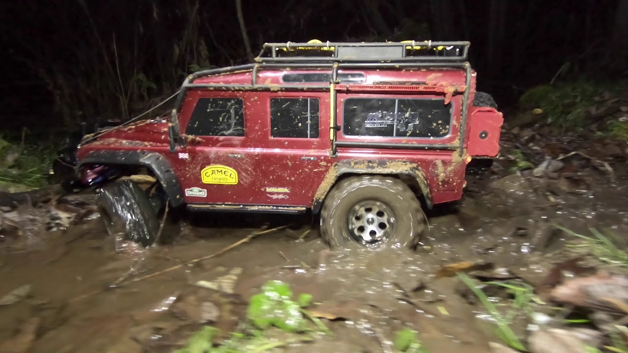 Traxxas TRX-4 Defender & Vaterra Ascender Ford F100 Night Ride - YouTube