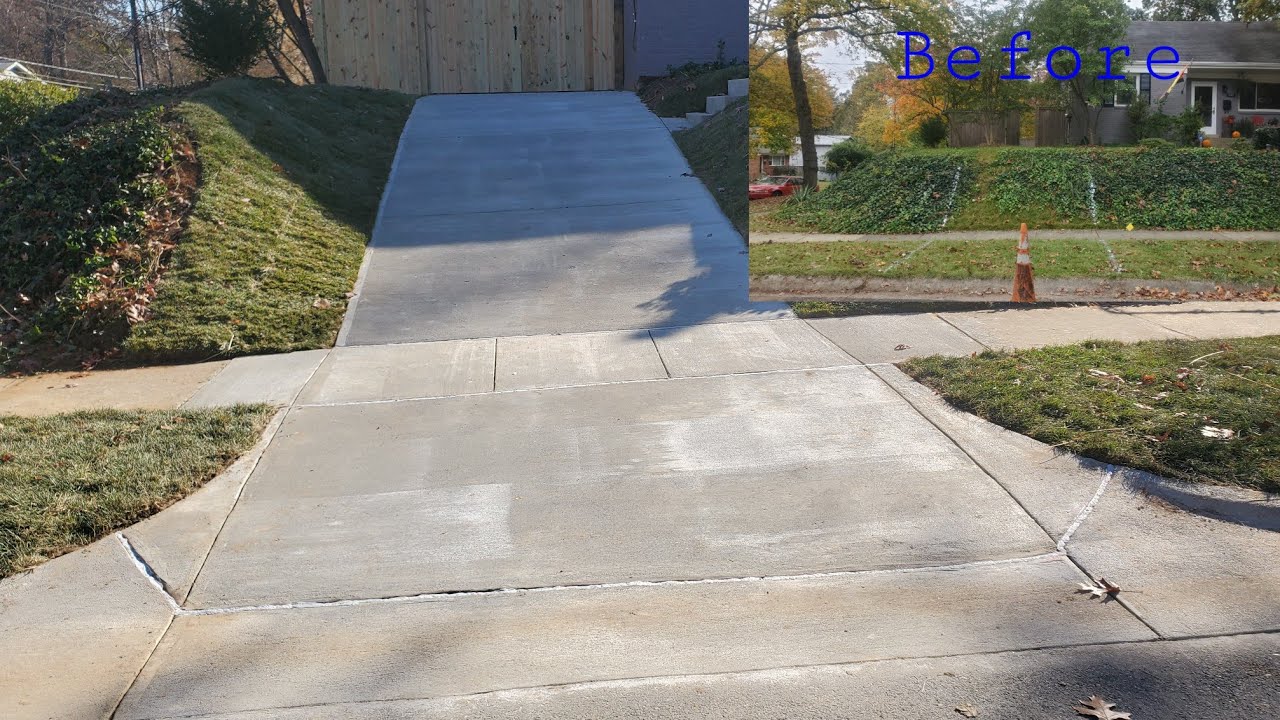 Concrete Driveway in slope yard - YouTube