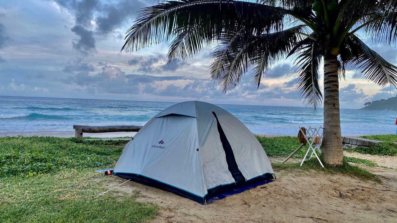 BEACHFRONT CAMPING KARON BEACH PHUKET THAILAND AUGUST 2022 - YouTube
