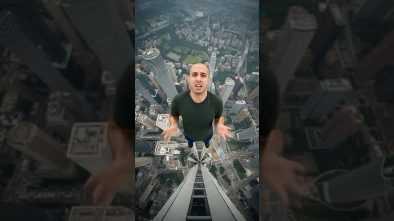 Man standing ontop of a high skyscraper scary afraid of heights #scary ...