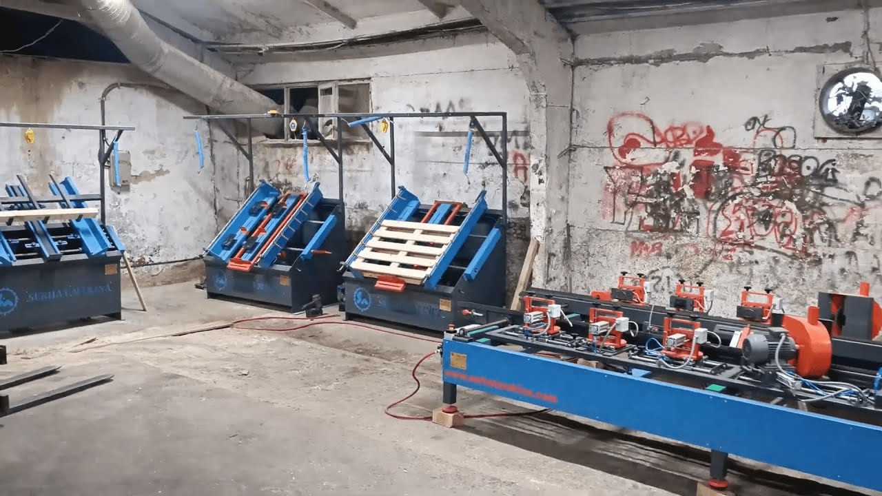 Pallet Processing Line/Pallet Nailing Table & Pallet İşleme Hattı ...