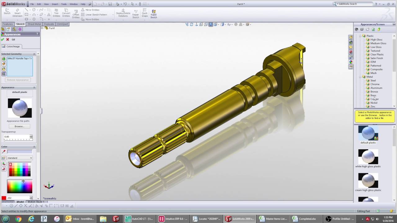 Drawing a Part in SolidWorks Timelapse - YouTube