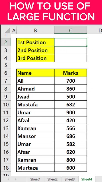How to Use of LARGE Function in Excel | Excel Tips & Tricks #exceltips #exceltricks #excel # ...